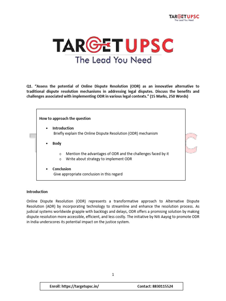 Upsc Mains Answer Writing Practice For 2025 4 | PDF | Mediation | Usability