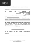 Formato de Excusa Escolar para Cualquier Nivel | PDF