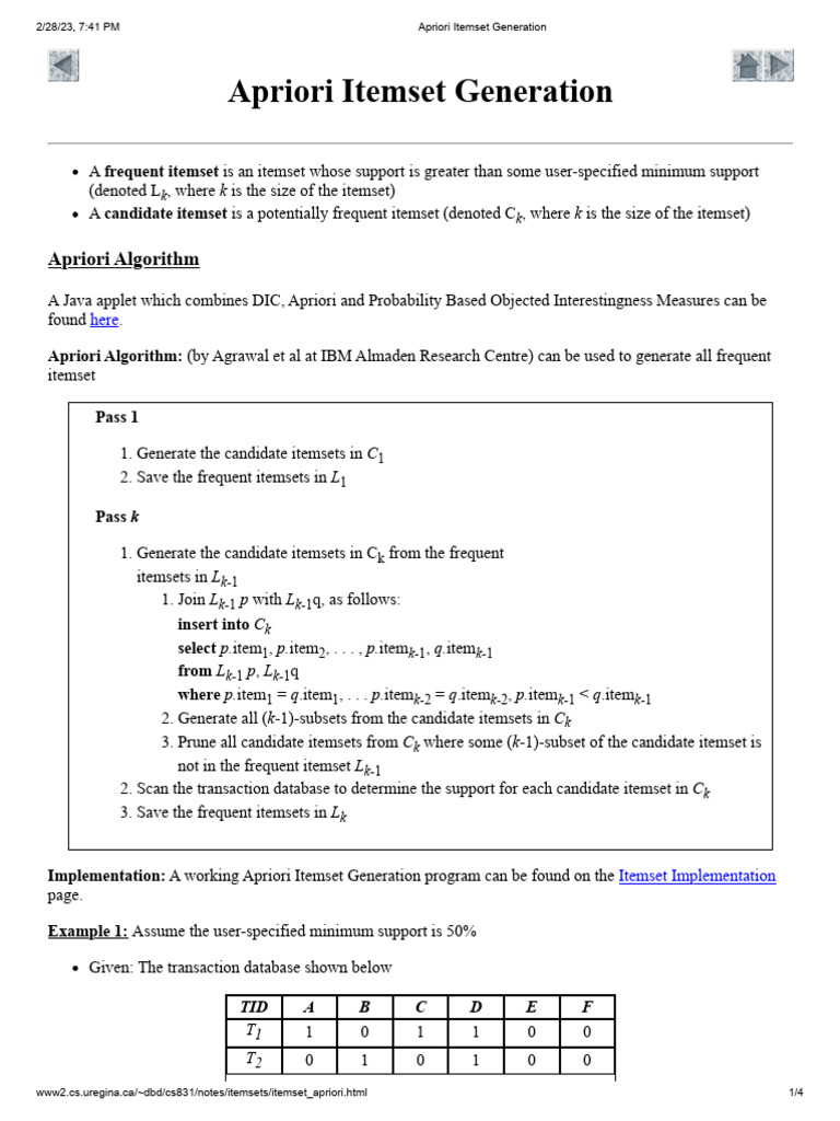 Apriori Itemset Generation | PDF | Information Retrieval | Scientific ...