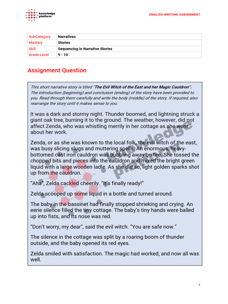 Sequencing in Narrative Stories 02 Final Image Marked | PDF | Grammar | Syntax