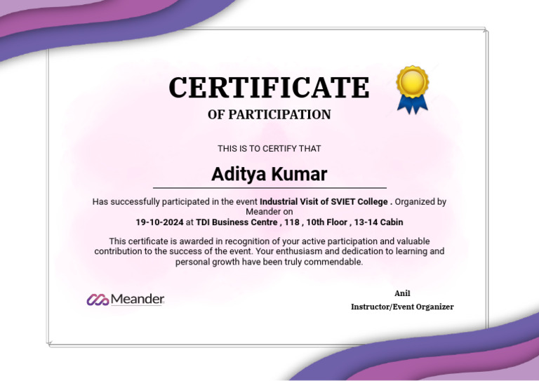 Certificate: Aditya Kumar | PDF