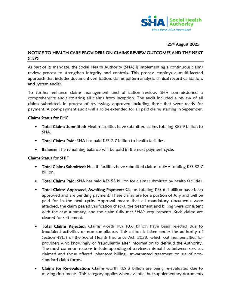 Claims Review Process Update for Providers | PDF | Health Care