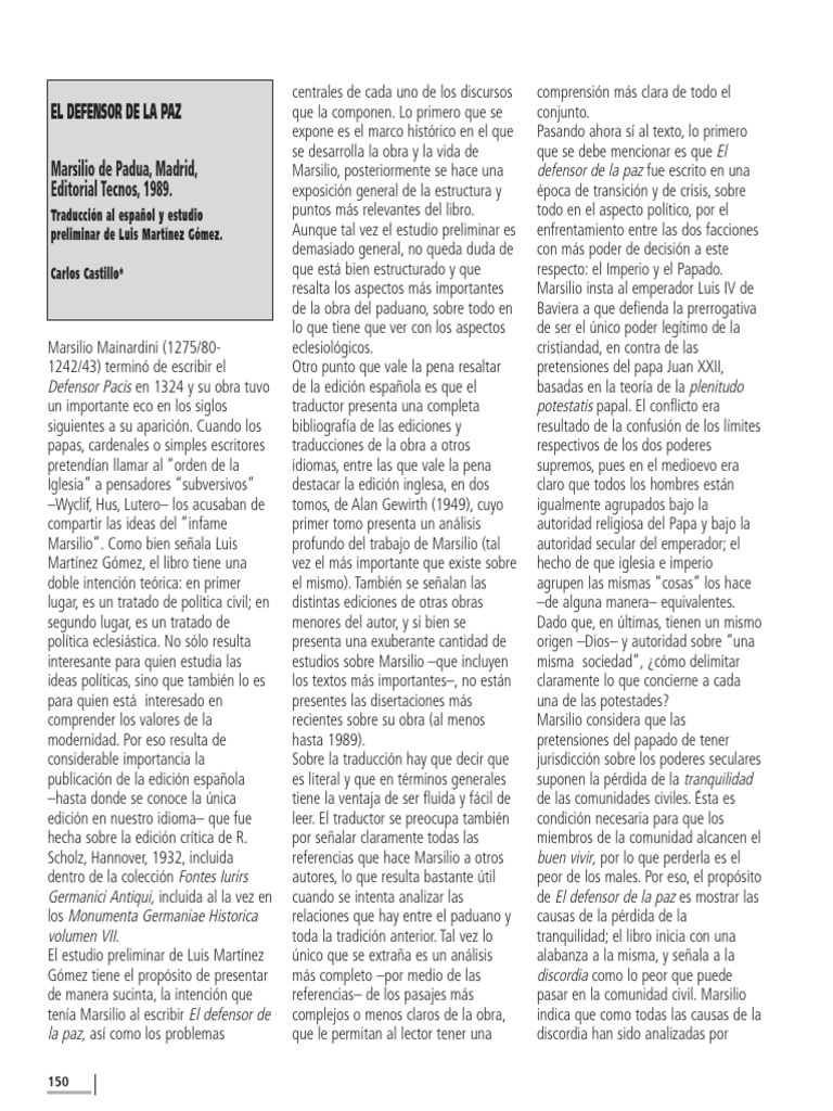 Análisis de "El Defensor de la Paz" | PDF | Iglesia Católica | Cristo ...