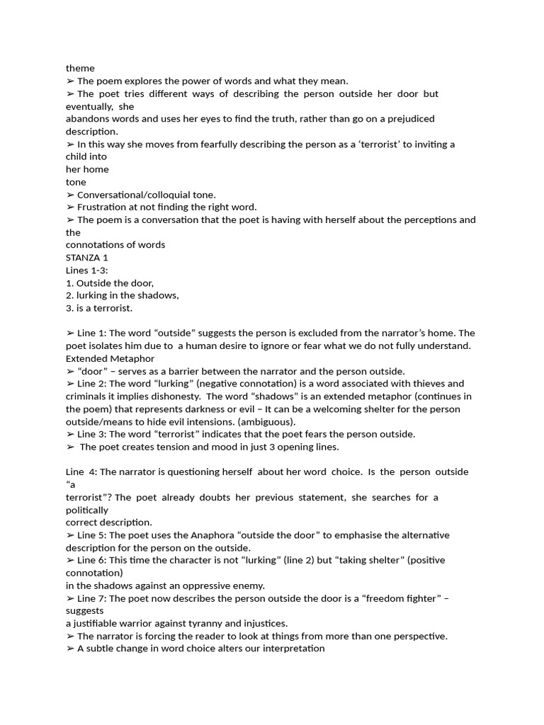 The Right Word Analysis | PDF | Poetry