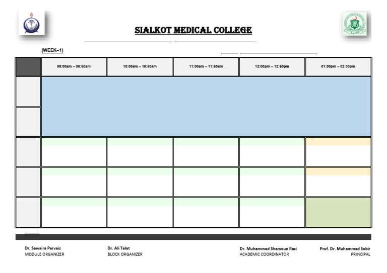 Online Time Table Mod NSS Wk01 2024-25 | PDF | Nervous System | Nerve