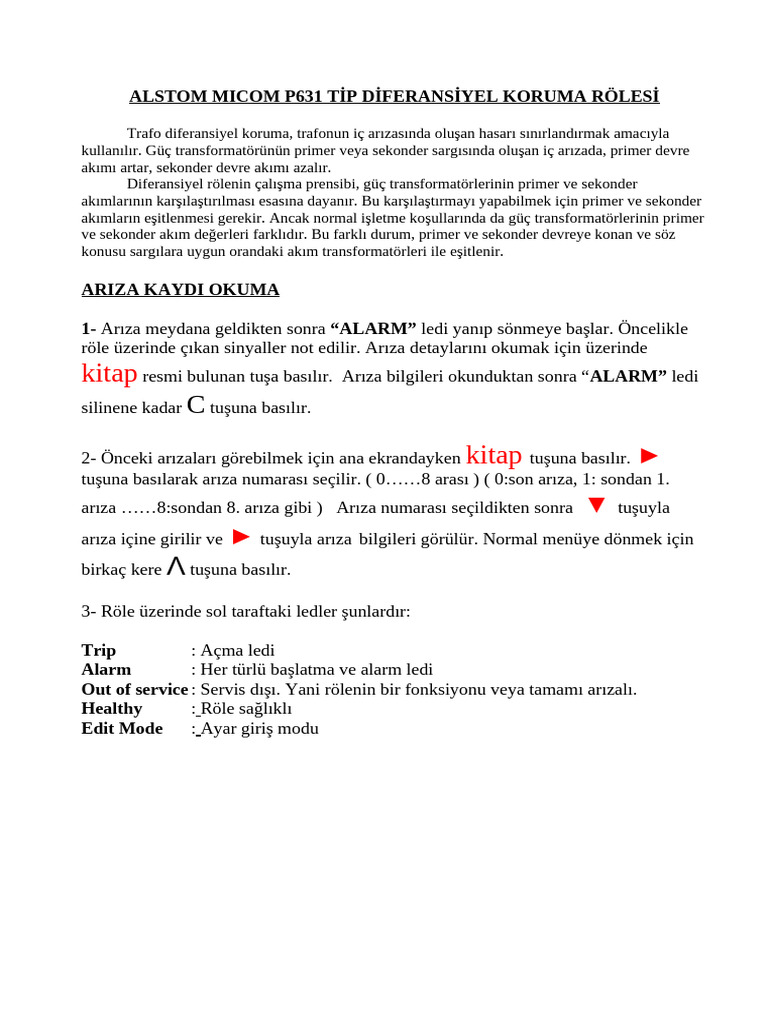MICOM P631 Ariza Kaydi Okuma Talimati | PDF