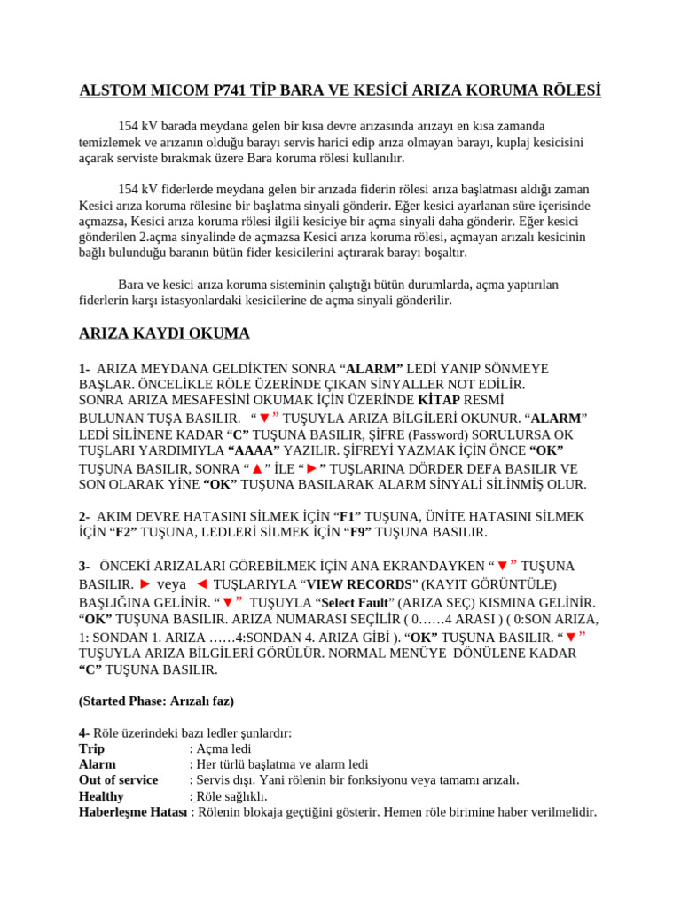 MICOM P741 Ariza Kaydi Okuma Talimati | PDF