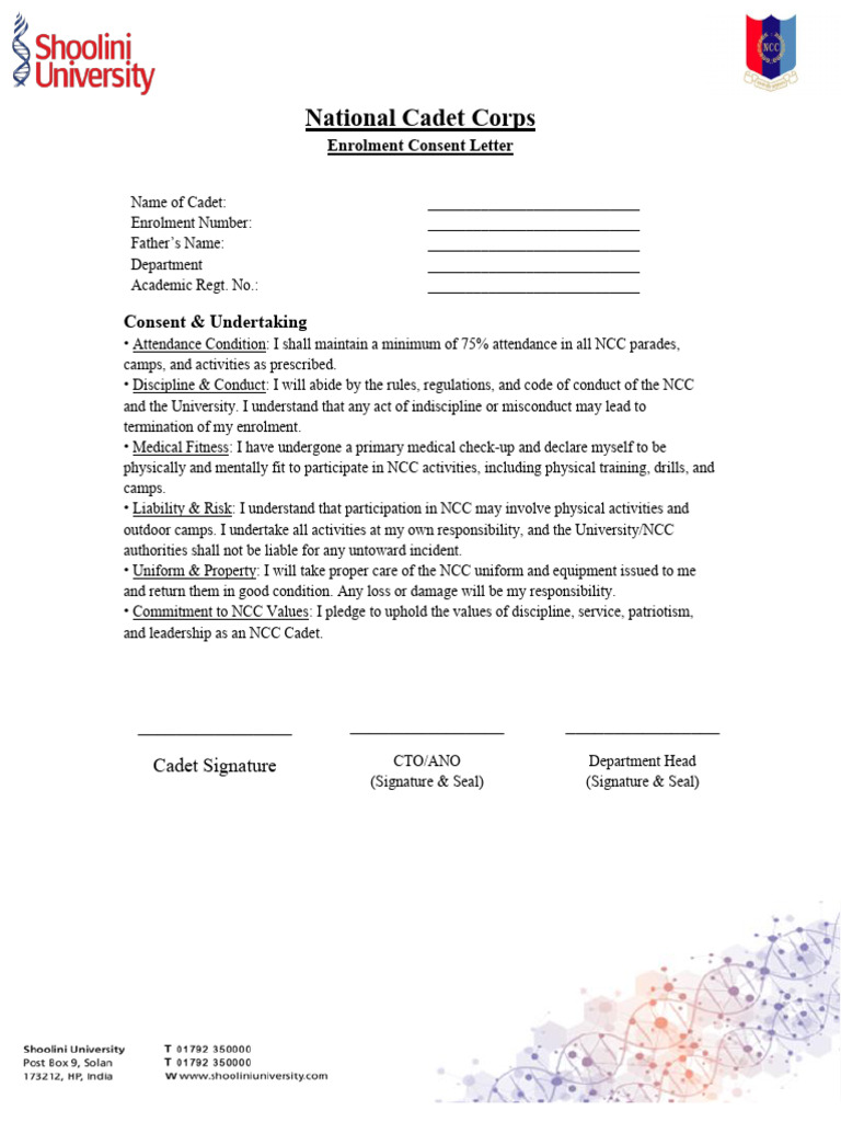 NCC Consent Letter Template | PDF