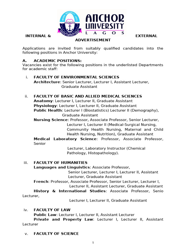 Academic and Non-Academic Vacancies | PDF | Academic Degree ...