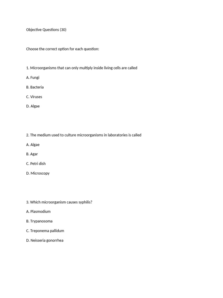 SS1 Biology Exam Questions & Answers | PDF | Microorganism | Bacteria