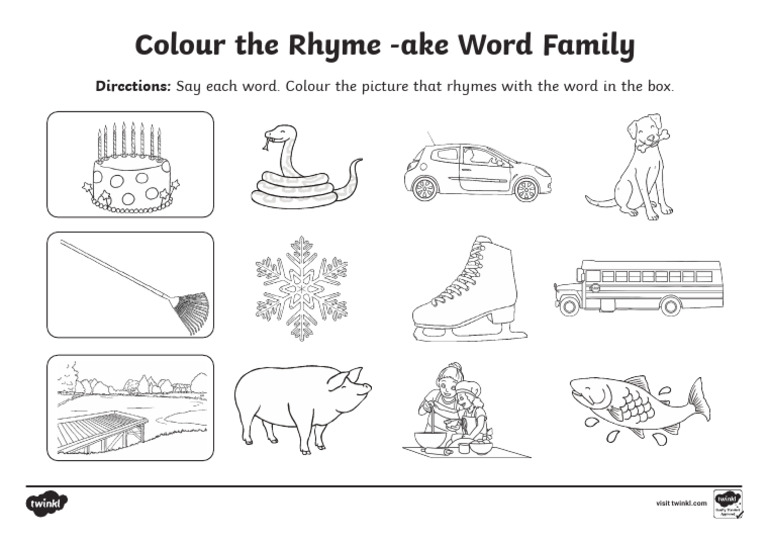 Rhyming Words with -ake Family | PDF