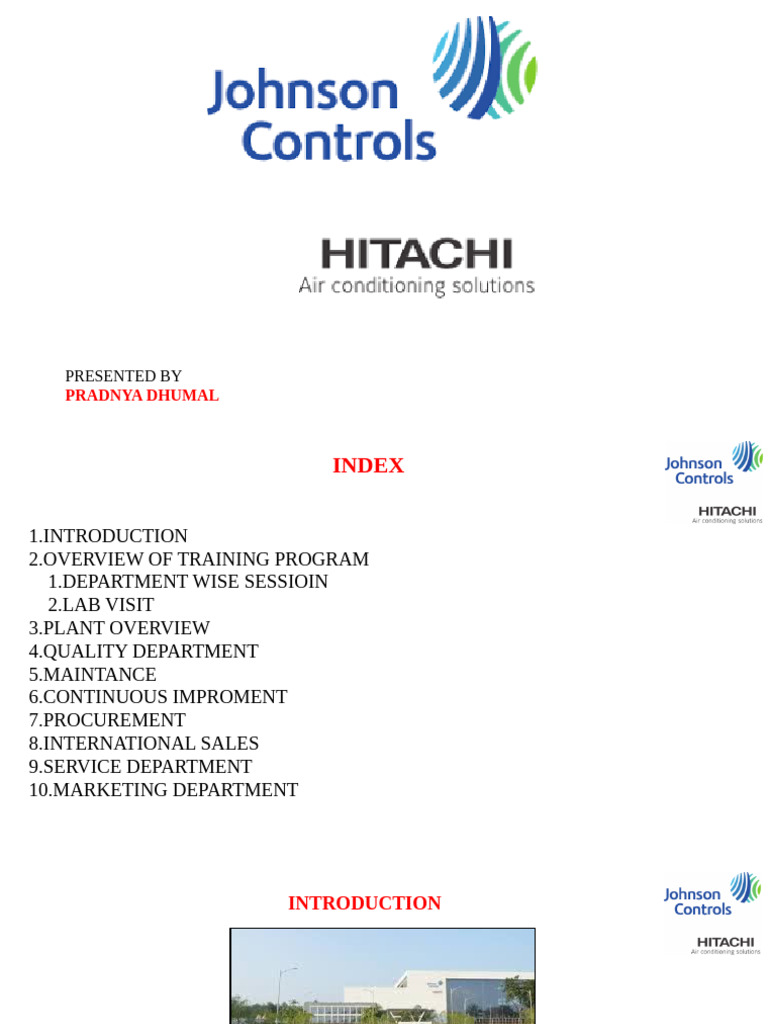 Johnson Controls-Hitachi Training Overview | PDF | Air Conditioning ...