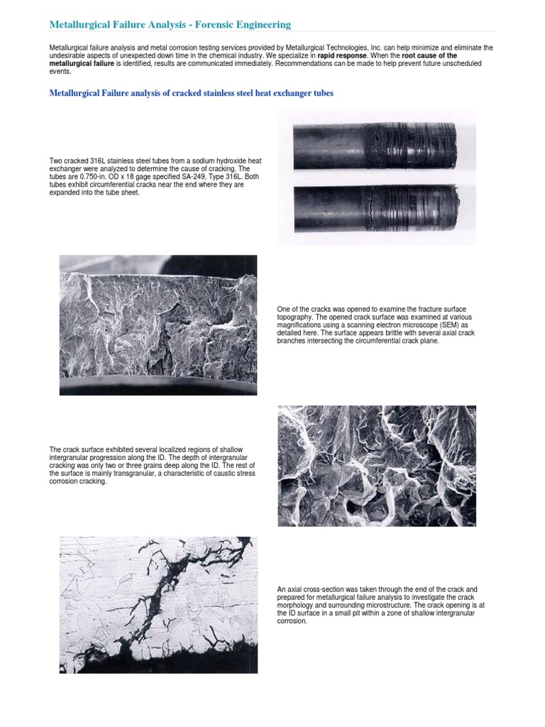 Metallurgical Failure Analysis | PDF | Fracture | Vacuum Tube Metallurgical Failure Analysis | PDF | Fracture | Vacuum Tube