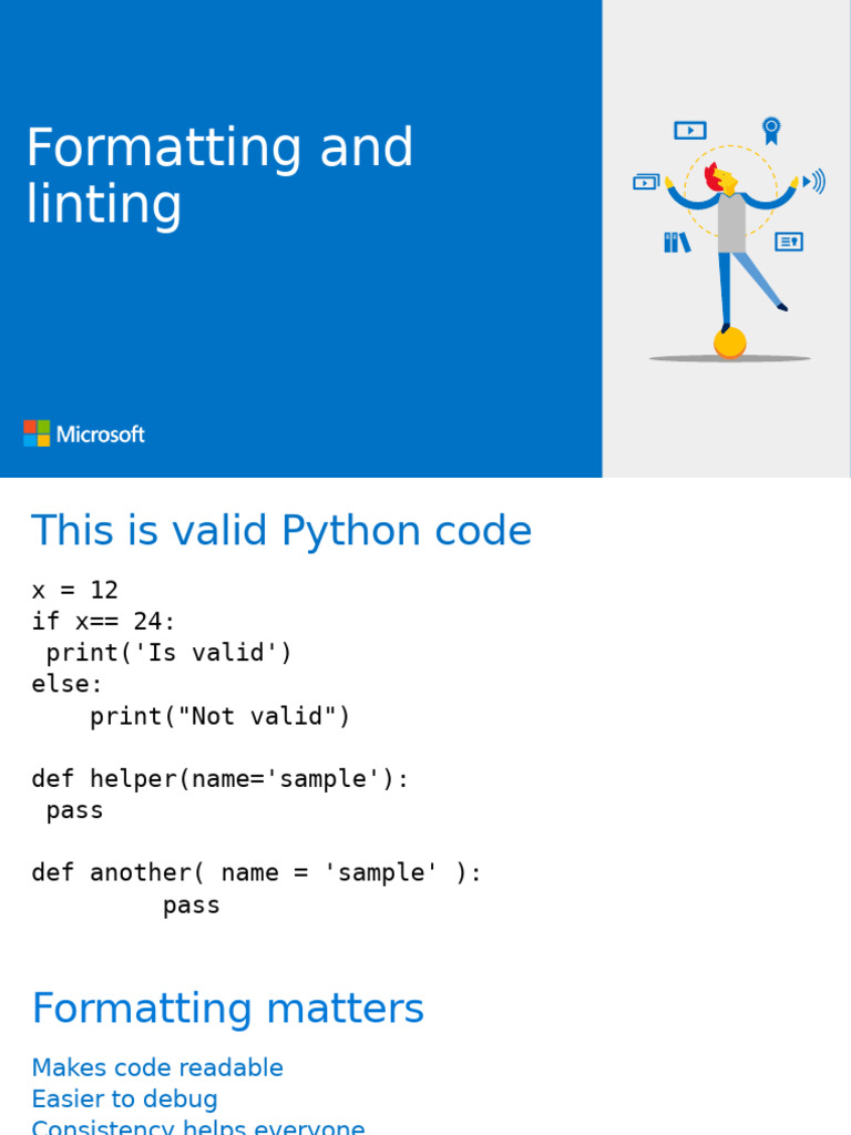 01 - Formatting and Linting | PDF | Python (Programming Language) | Computer Science