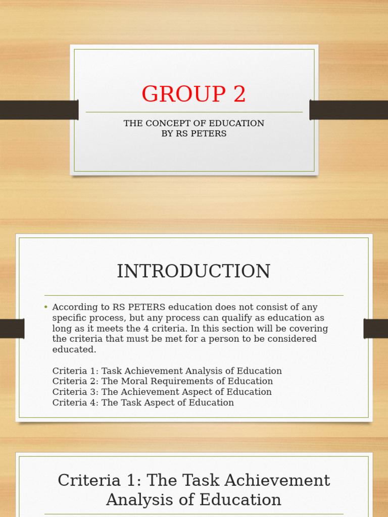 RS Peters' Criteria for Education | PDF | Knowledge | Learning