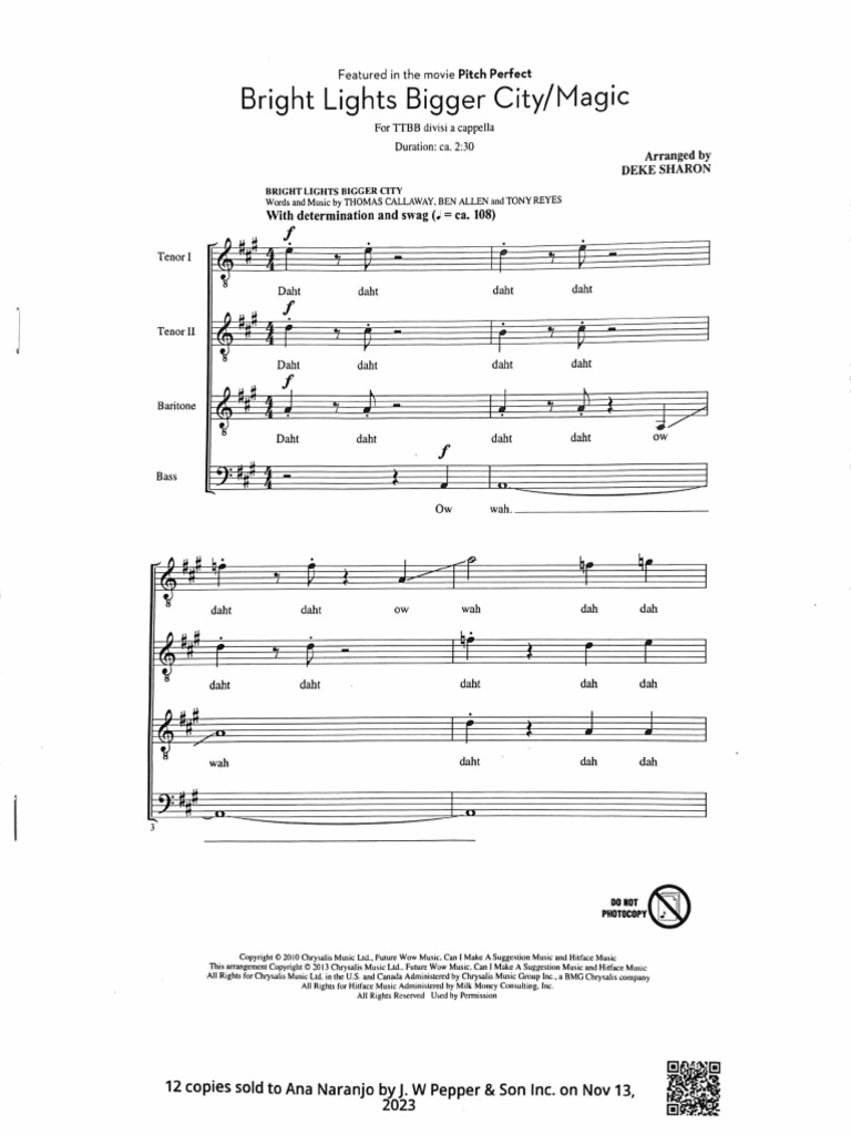 Treblemakers Finale - Pitch Perfect | PDF