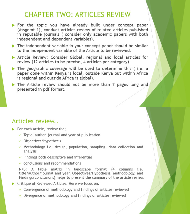 Article Review Methodology and Findings | PDF