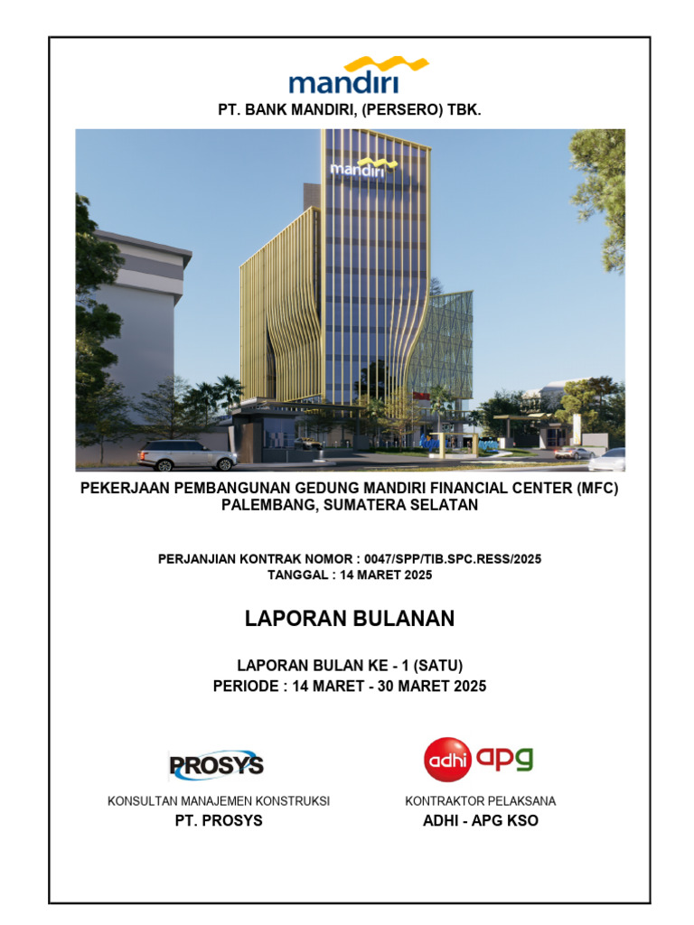 Laporan Progres MFC Palembang Bulan 1 | PDF