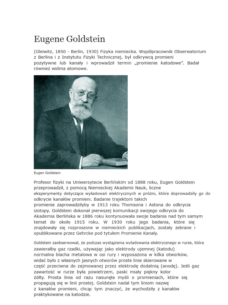 Eugen Goldstein | PDF