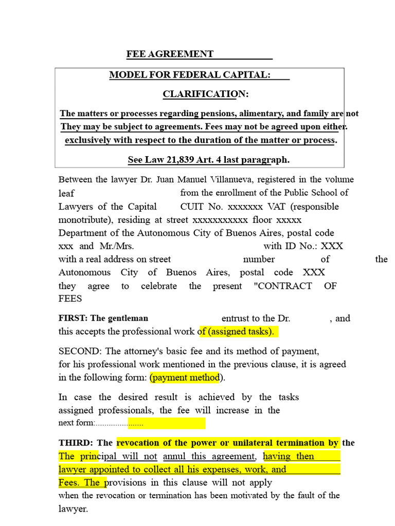 Fee Agreement Federal Capital | PDF | Lawyer | Public Law