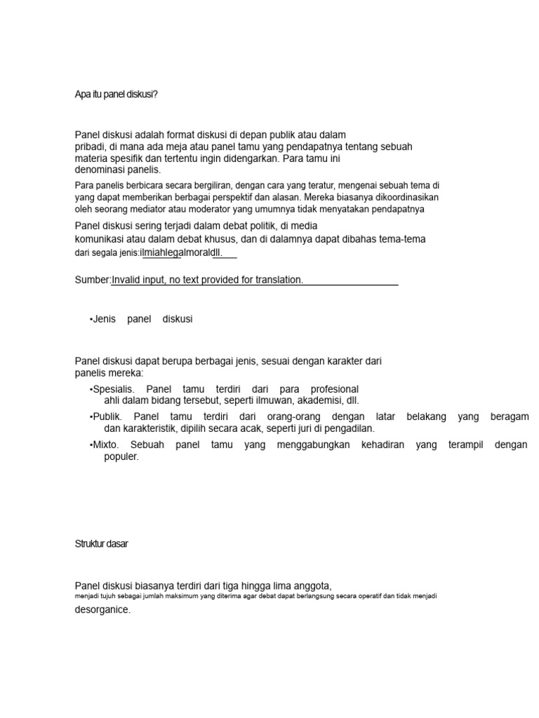 Jenis dan Fungsi Panel Diskusi | PDF