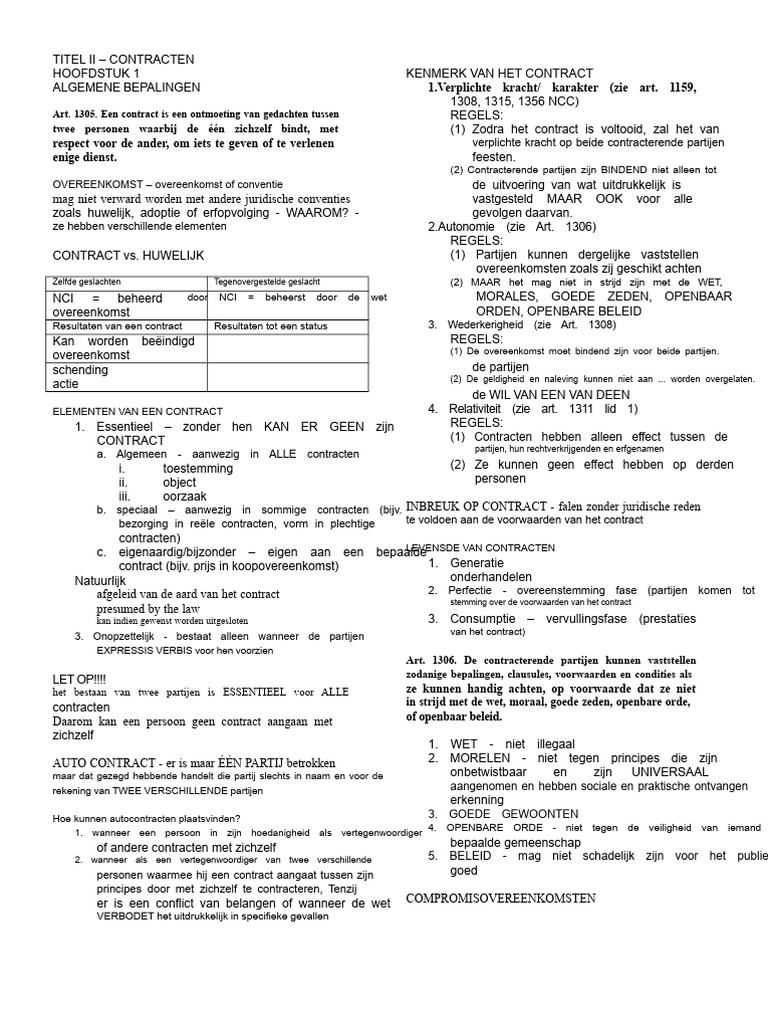 Titel II - Contracten | PDF