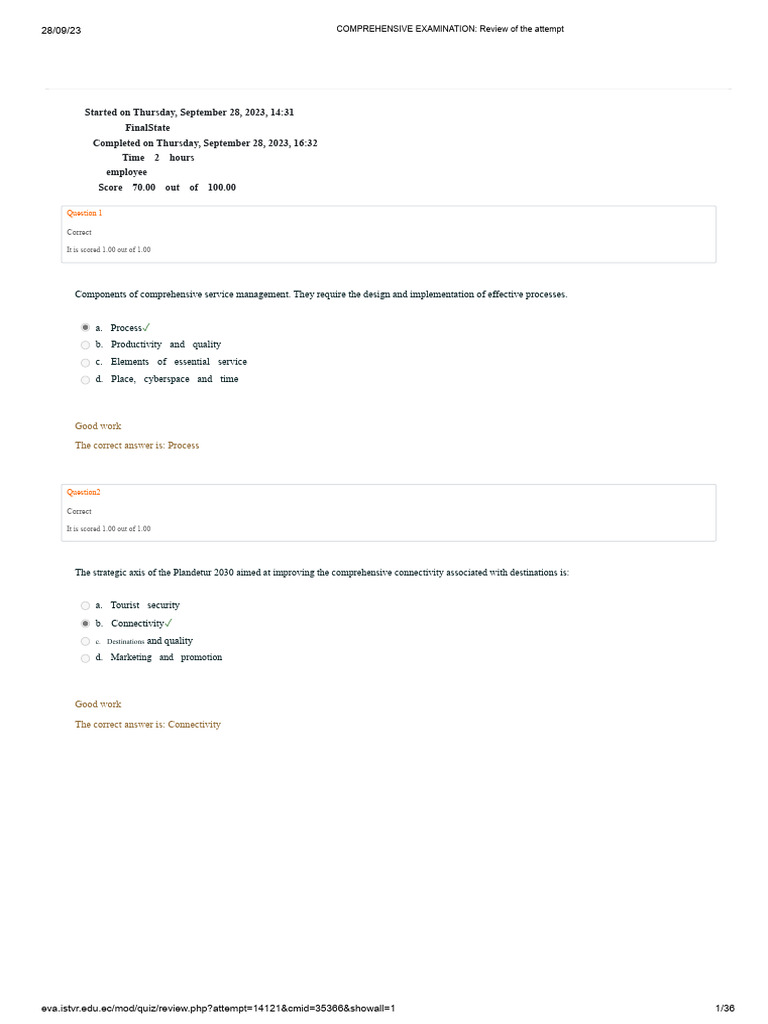 COMPREHENSIVE EXAM - Review of The Attempt | PDF | Tourism