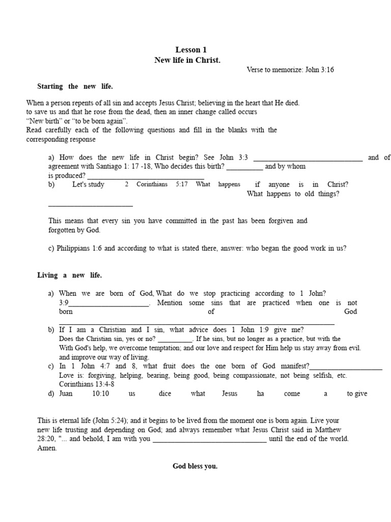 Discipleship..NEW LIFE IN CHRIST Corrected | PDF | Baptism | Jesus