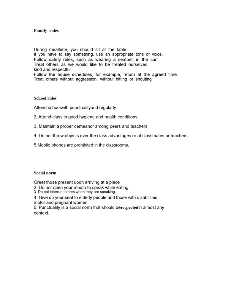 School Family Social Norms | PDF