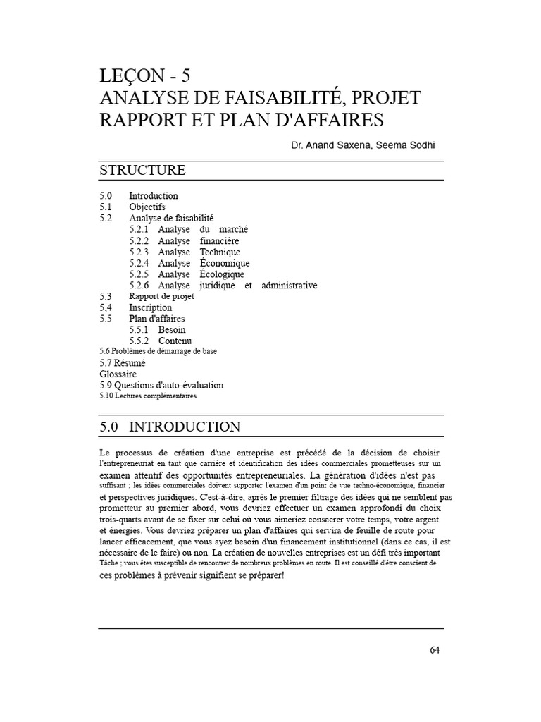 Rapport de Projet | PDF | Plan d'affaires | Business