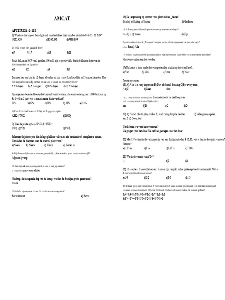 AMCAT Vragen Set.pdf | PDF