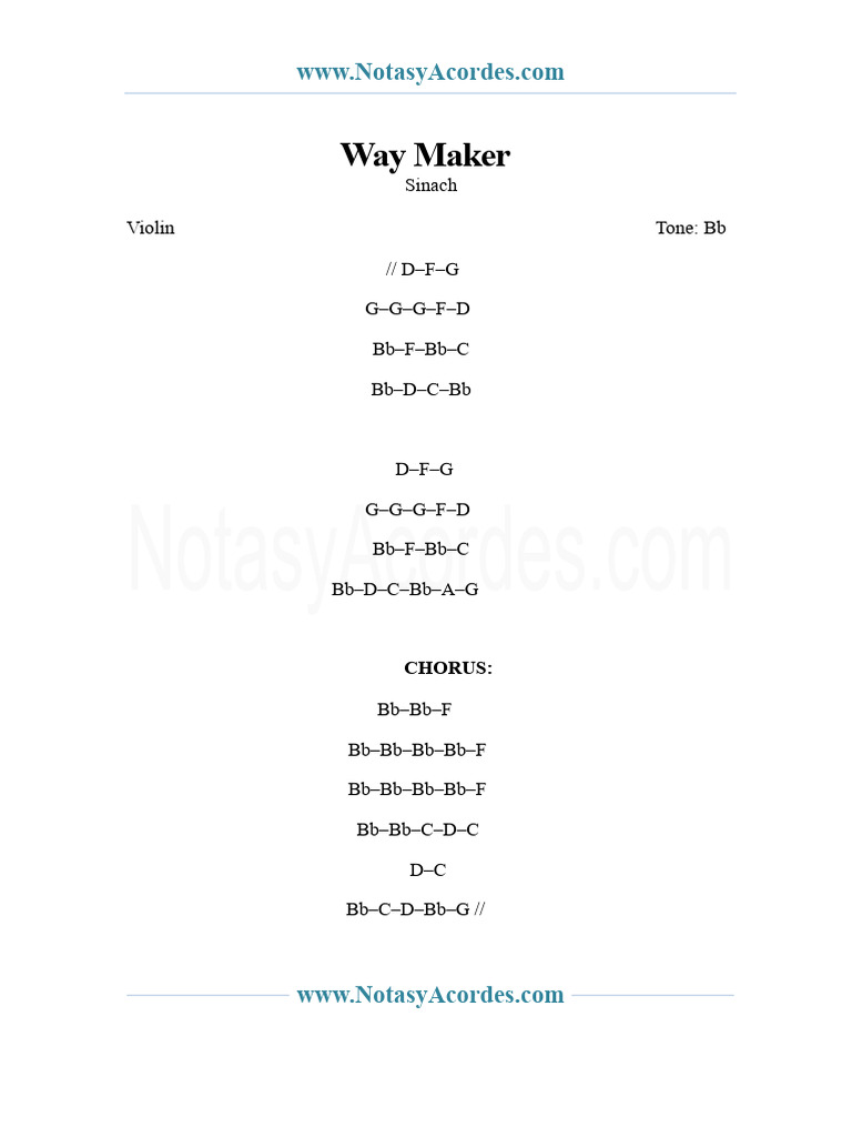 Way Maker Violin Sheet Music | PDF
