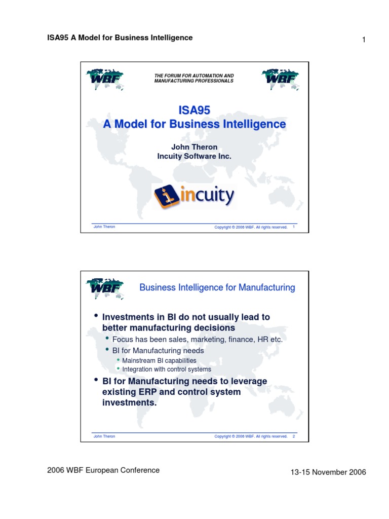 Isa95 Model | PDF | Business Intelligence | Enterprise Resource Planning