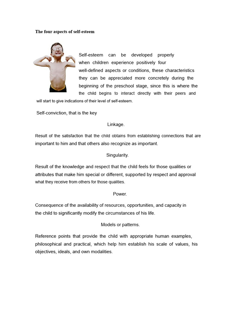 The Four Aspects of The | PDF | Self Esteem | Adolescence