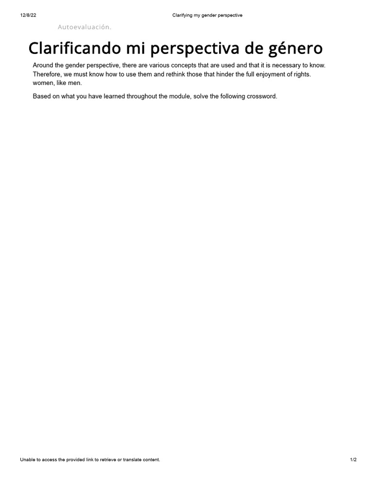 Clarifying My Gender Perspective | PDF | Gender | Gender Studies