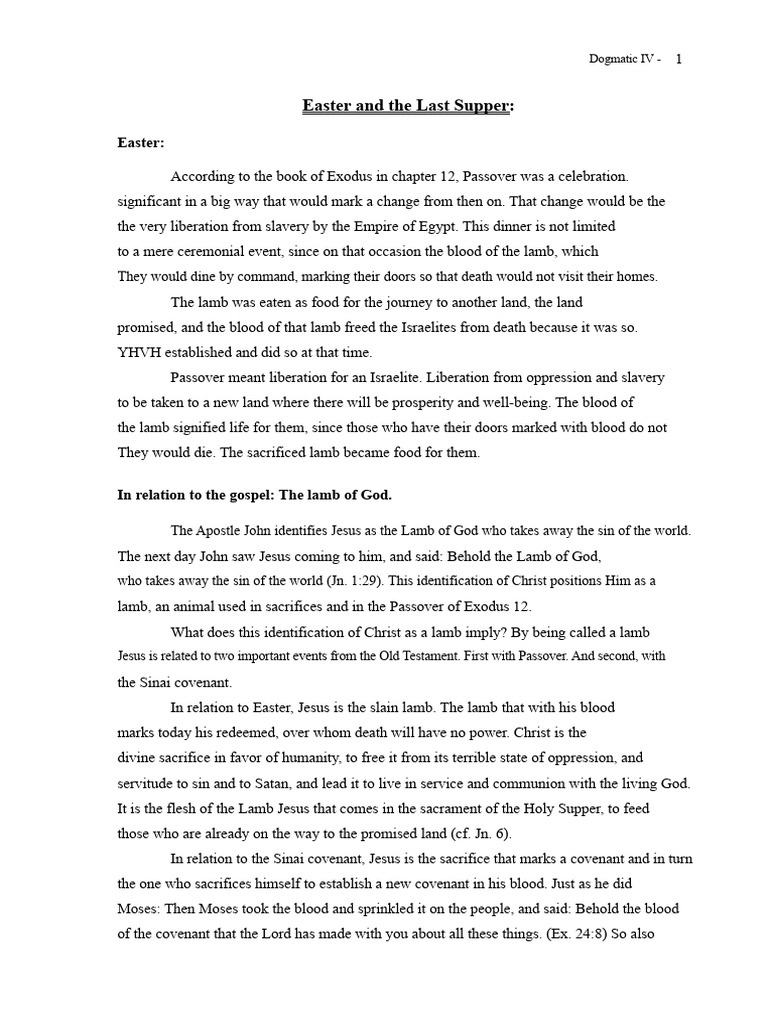 Easter's Significance in Christianity | PDF | Lamb Of God | Last Supper