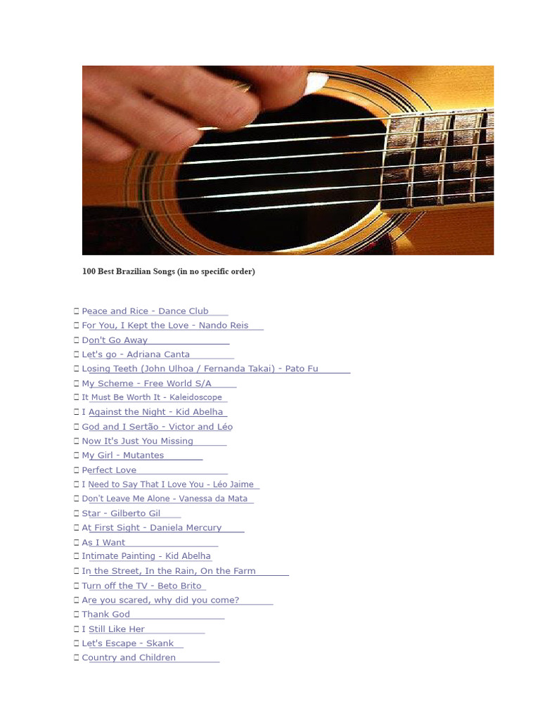 100 Best Brazilian Songs | PDF | Musicians | Brazil