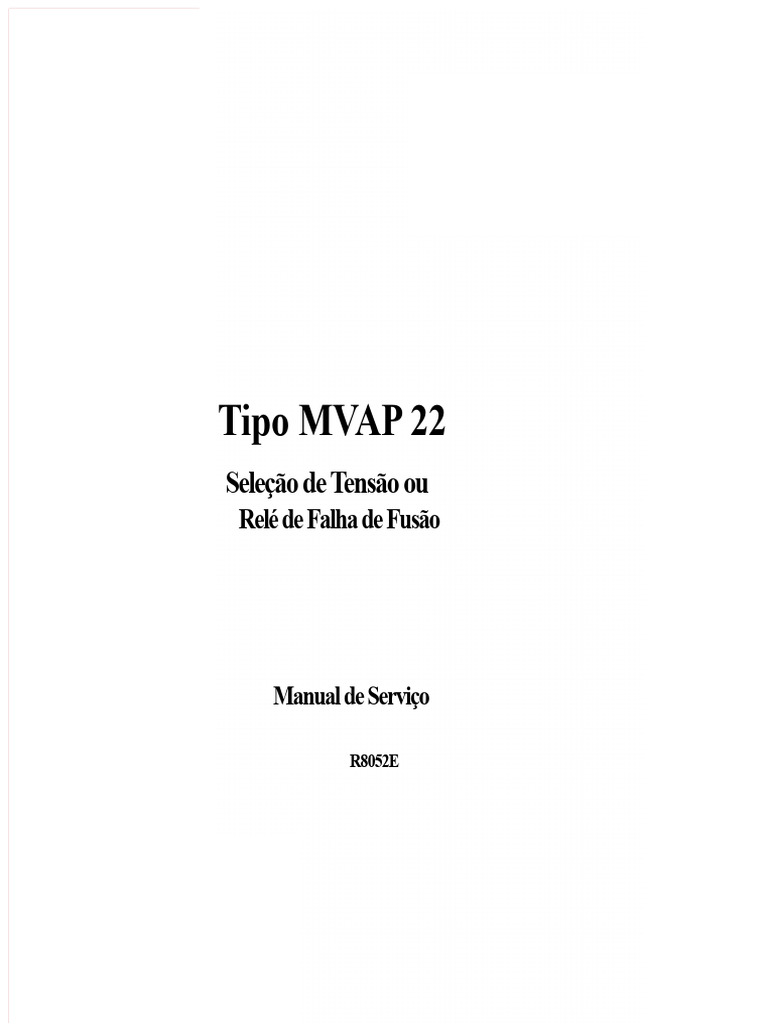Relé de Balanceamento de Tensão AREVA MVAP22 | PDF | Relé | Rede elétrica