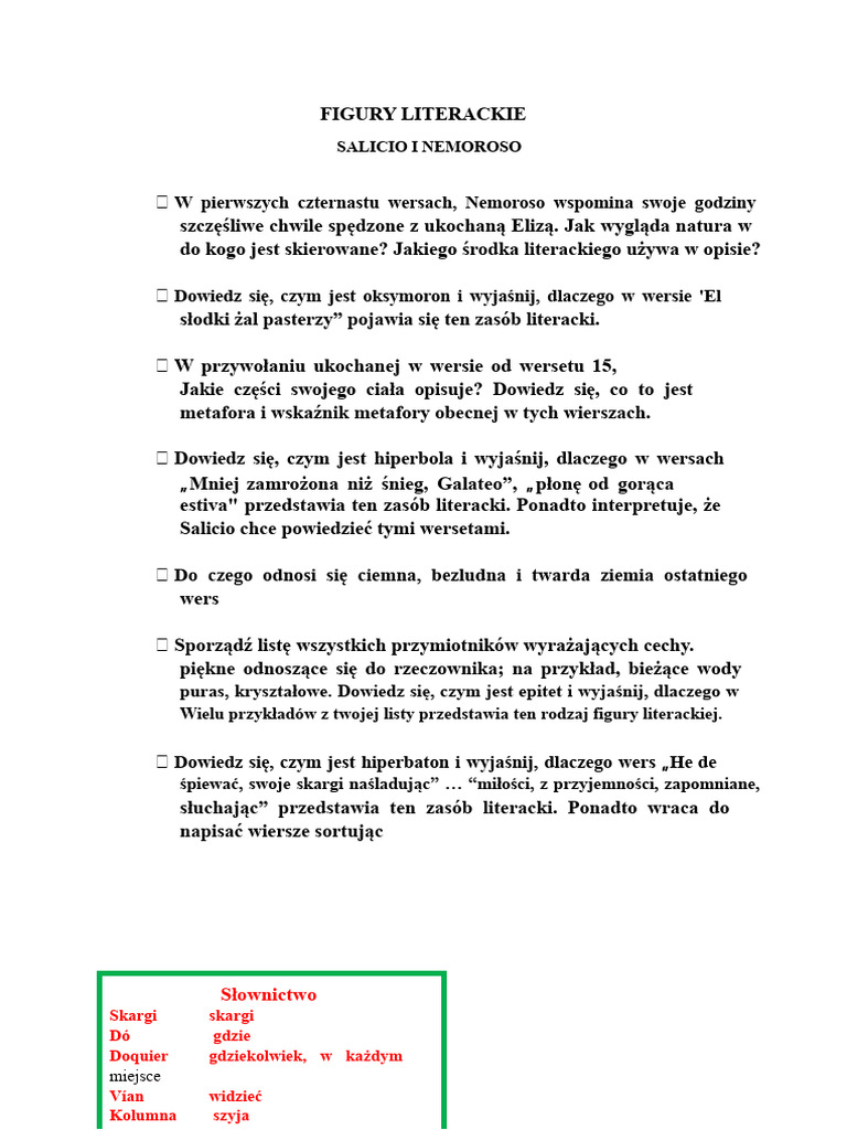 SALICIO I NEMOROSO aktywność | PDF