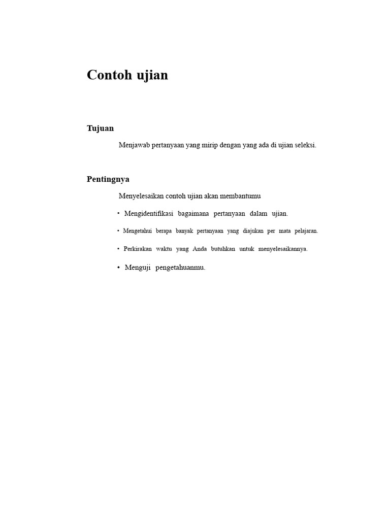 Contoh Ujian Seleksi UNAM 2008 | PDF