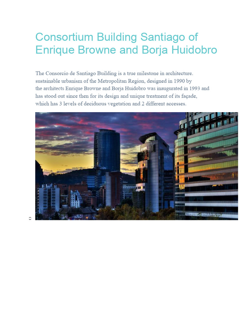 Consorcio Building: Architectural Milestone | PDF | Window | Santiago