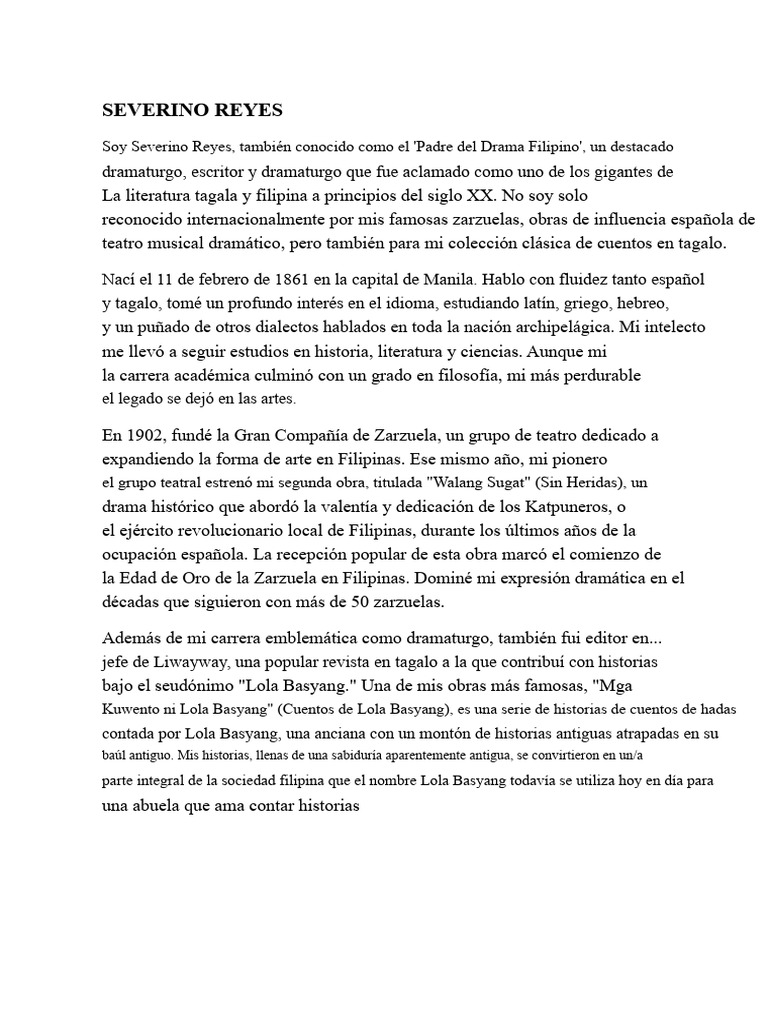 Severino Reyes | PDF