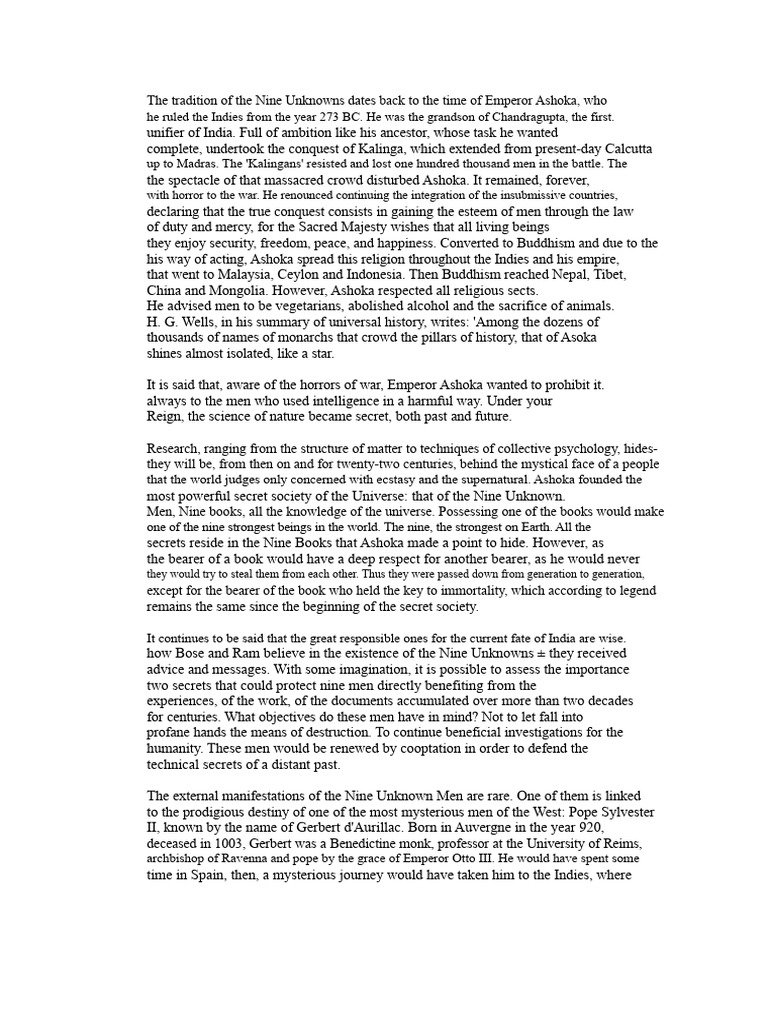 The Tradition of The Nine Unknowns | PDF