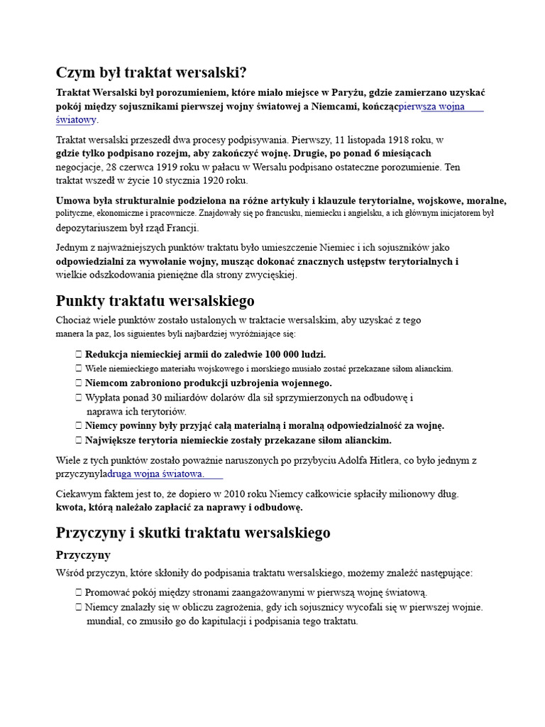 Traktat Wersalski | PDF