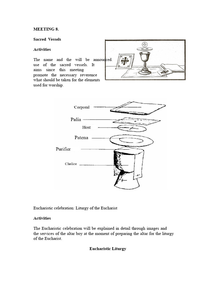 Sacred Vessels and Eucharistic Liturgy | PDF | Eucharist | Mass (Liturgy)