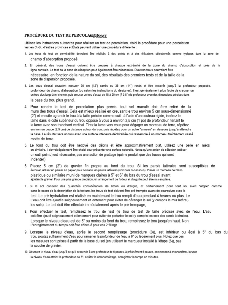 Procédure de Test de Percolation | PDF