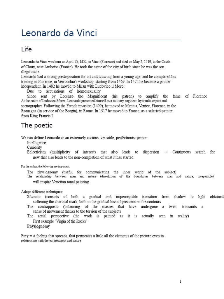 Leonardo da Vinci: Life and Art Techniques | PDF | Leonardo Da Vinci