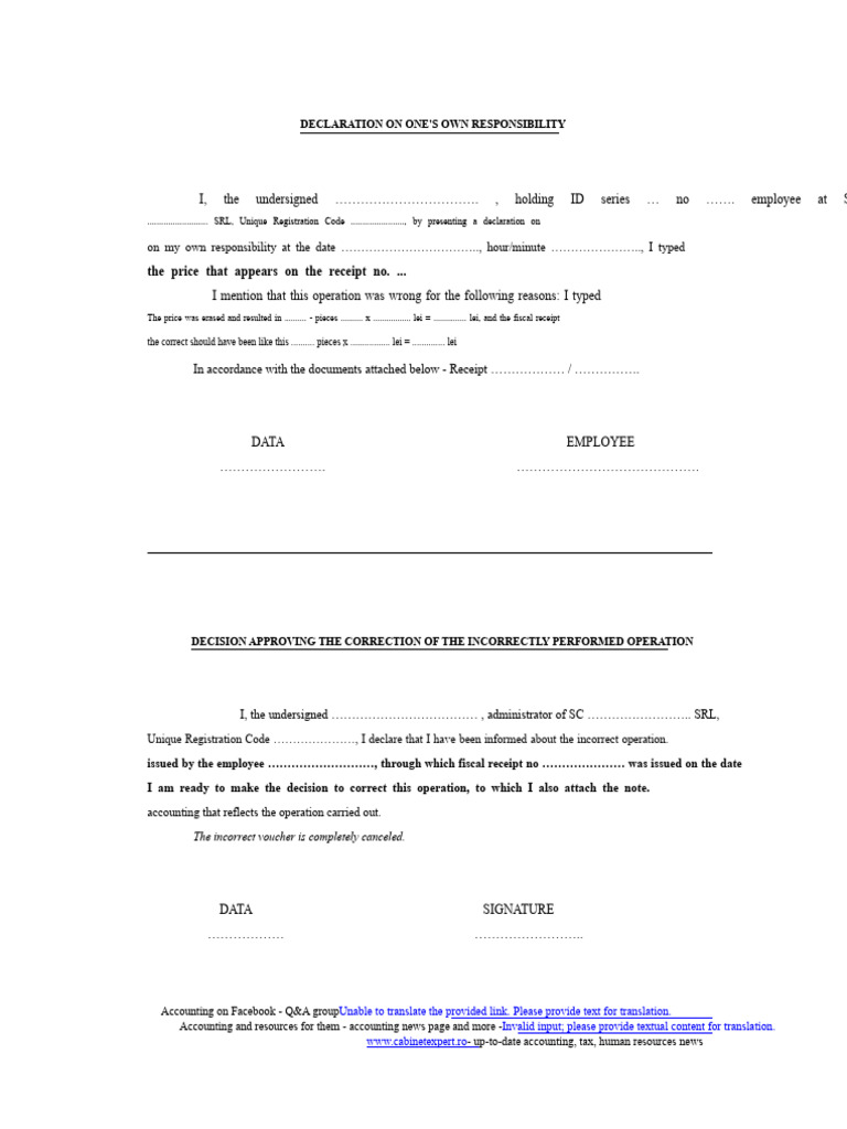 Decision to Cancel Fiscal Receipt | PDF