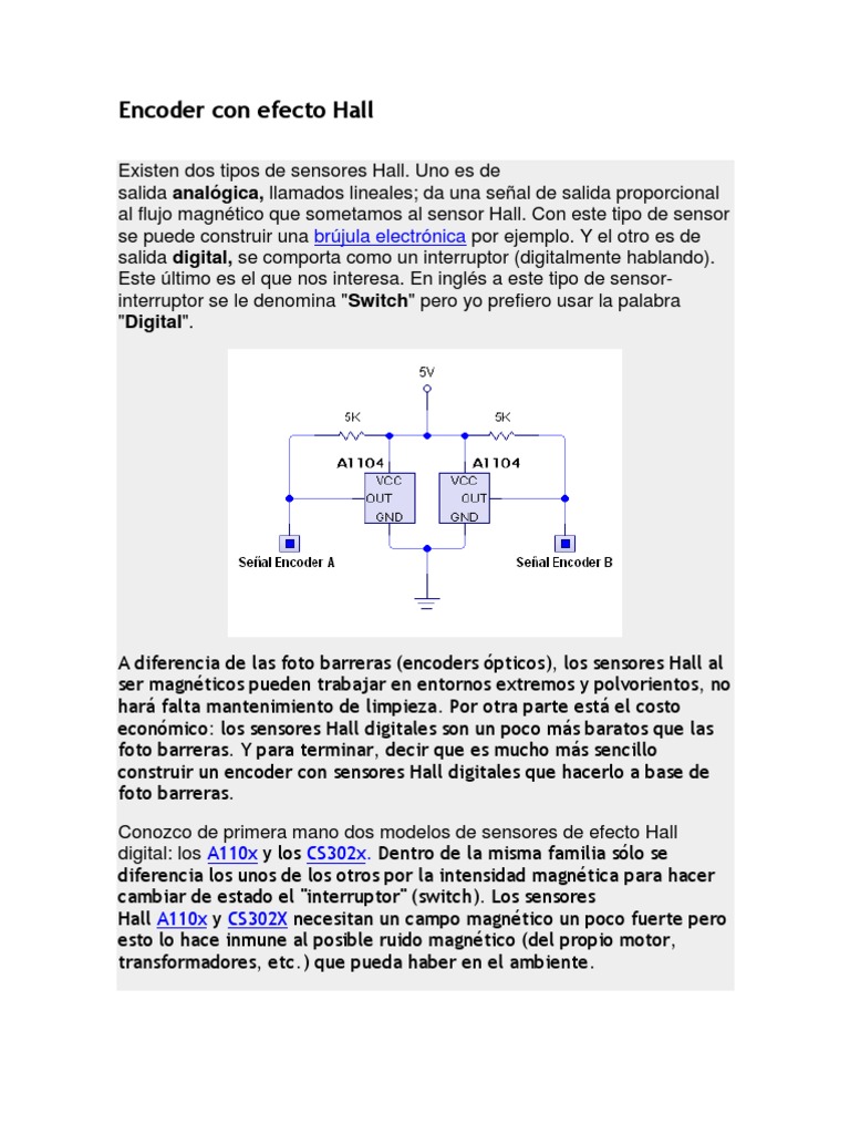 Encoder Con Efecto Hall | PDF | Campo magnético | Imán