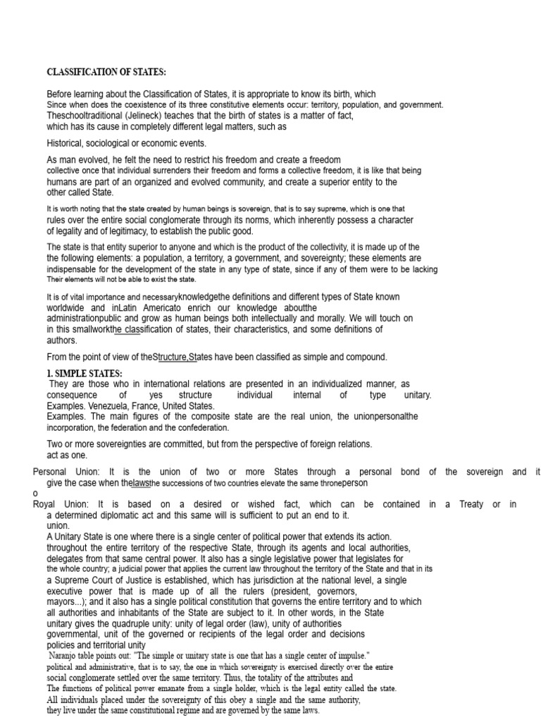 CLASSIFICATION OF STATES | PDF | Federation | Eastern Bloc